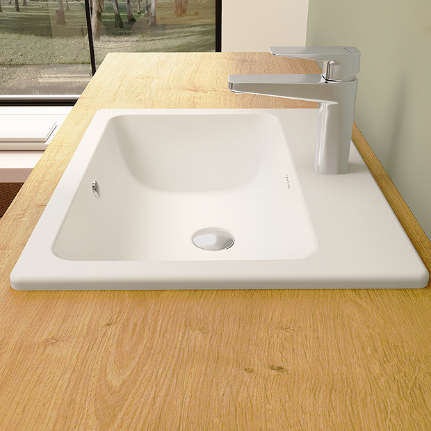 VitrA S20 Inset Square Basin - 1 Tap Hole at Victorian Plumbing UK