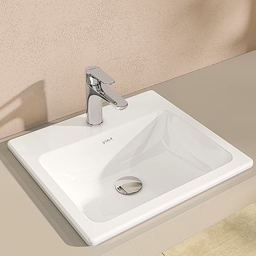 VitrA S20 Inset Square Basin - 1 Tap Hole at Victorian Plumbing UK