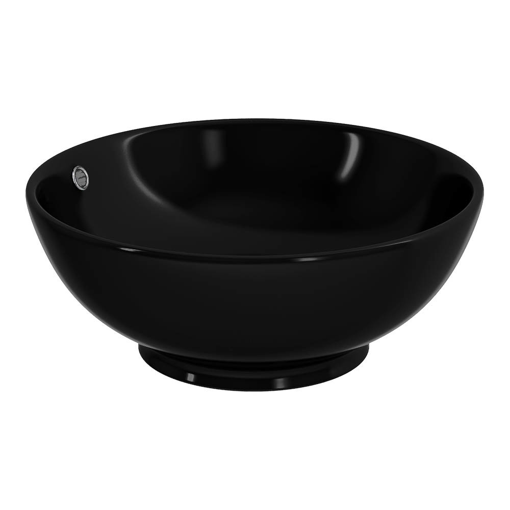 Viva Black 425mm Round Counter Top Basin | Victorian Plumbing UK