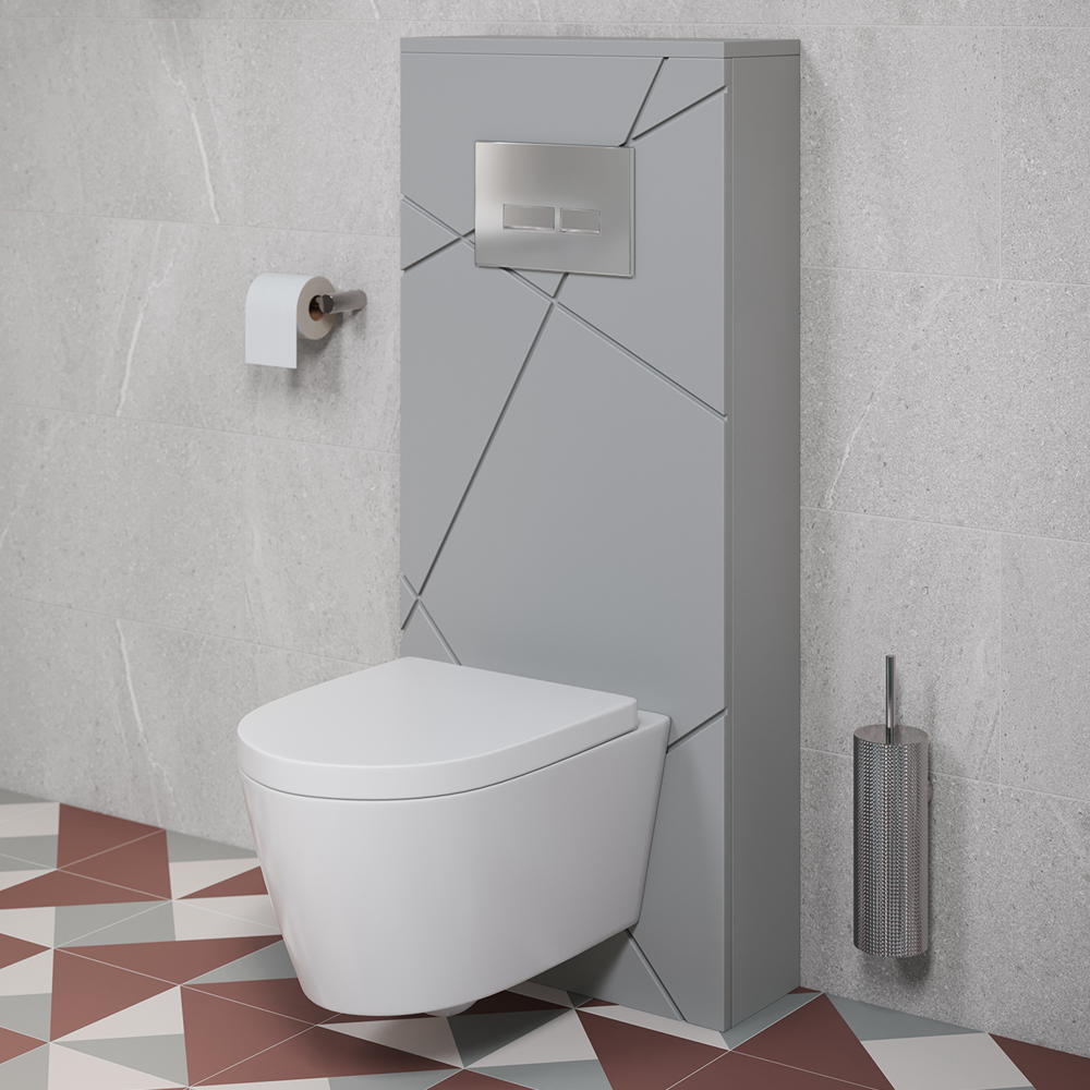 Voyage Tall WC Toilet Unit with Concealed Cistern Frame, Wall Hung Pan ...