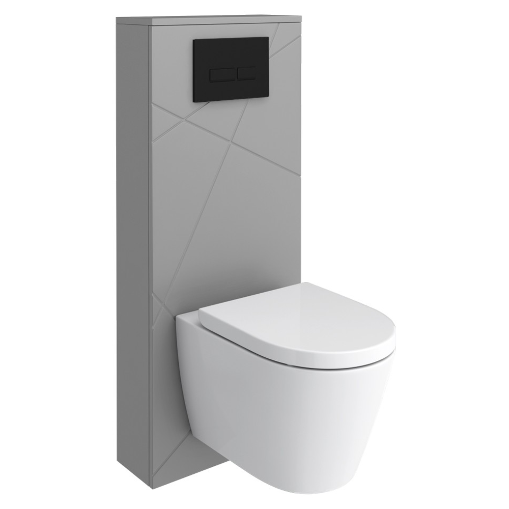 Voyage Tall WC Toilet Unit with Concealed Cistern Frame, Wall Hung Pan ...