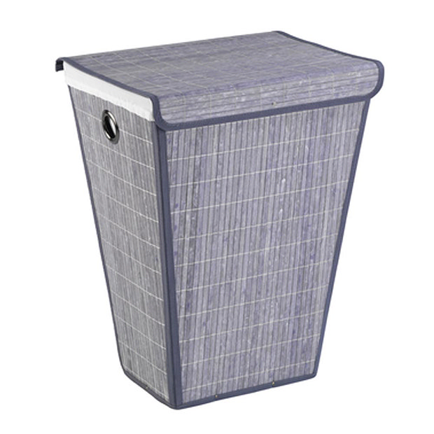 Wenko Bamboo Laundry Bin | Grey | Victorian Plumbing.co.uk