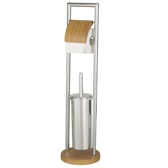 Wenko Bamboo Standing WC Set - Chrome/Wood - 17644100 at Victorian ...