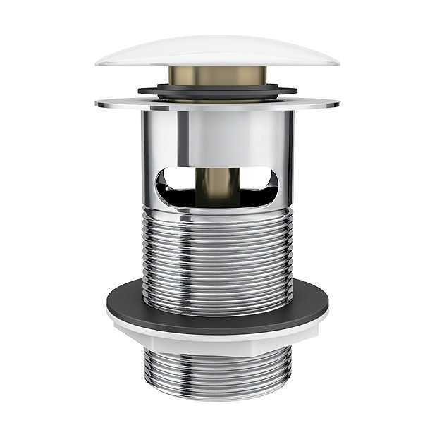 White Ceramic Slotted Click Clack Basin Waste | Victorian Plumbing UK