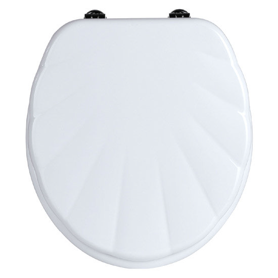 White Shell MDF Toilet Seat with Zinc Alloy Fittings - 1604089 at ...