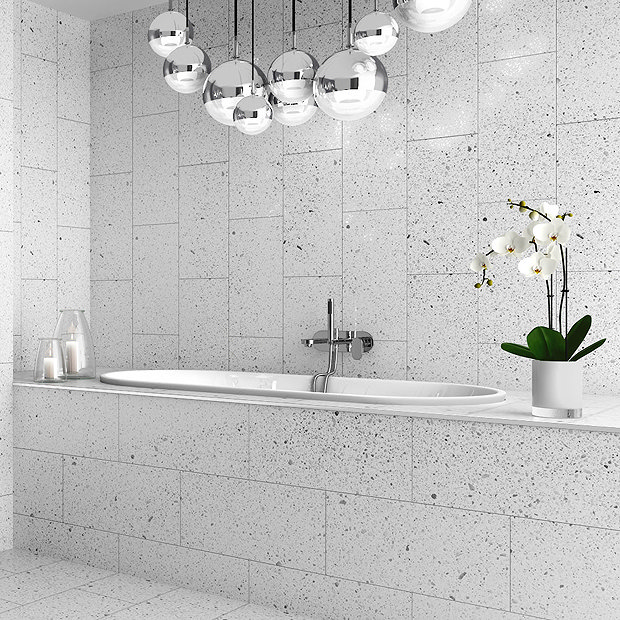 White Sparkle Quartz Tile