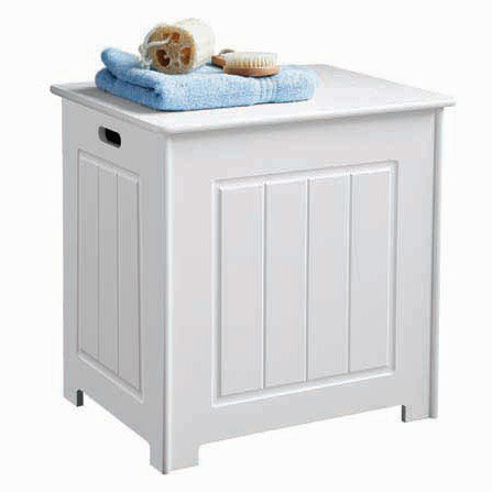 White Wood Storage Chest with Hinged Lid - 2400943 at Victorian Plumbing UK