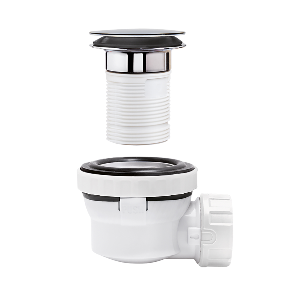 Wirquin Nano 6.7 Quick Clac Basin Waste & Trap - Chrome