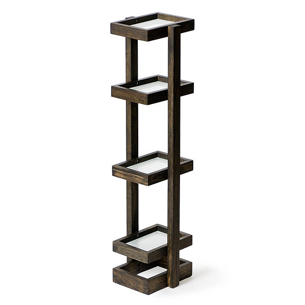 Wooden Freestanding Storage Shelves Dark Oak