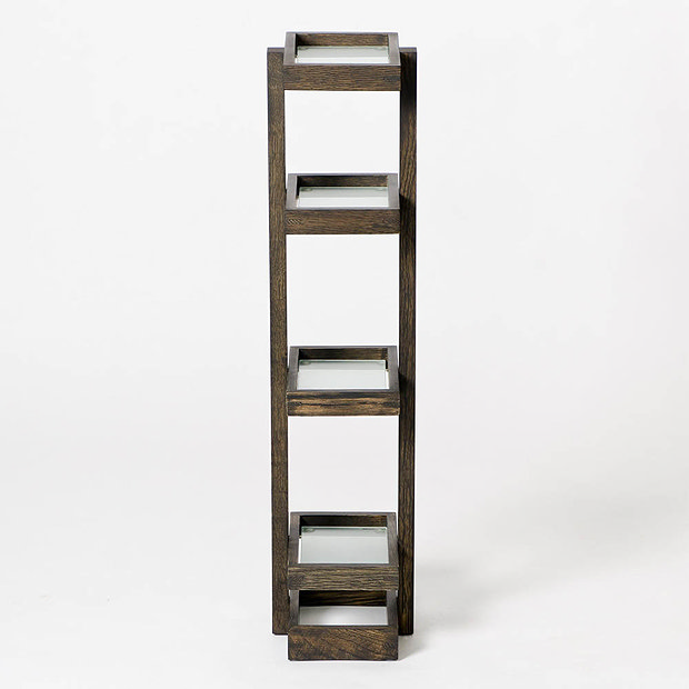 Wooden Freestanding Storage Shelves Dark Oak