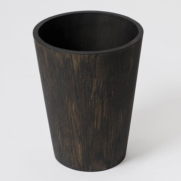 Wooden Round Bin Dark Oak