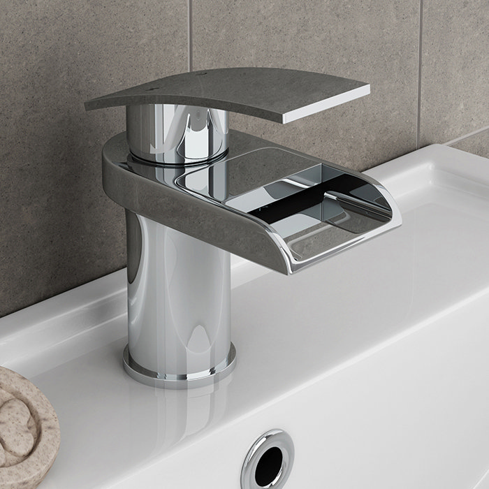 Zen Waterfall Cloakroom Mono Basin Mixer at Victorian Plumbing UK